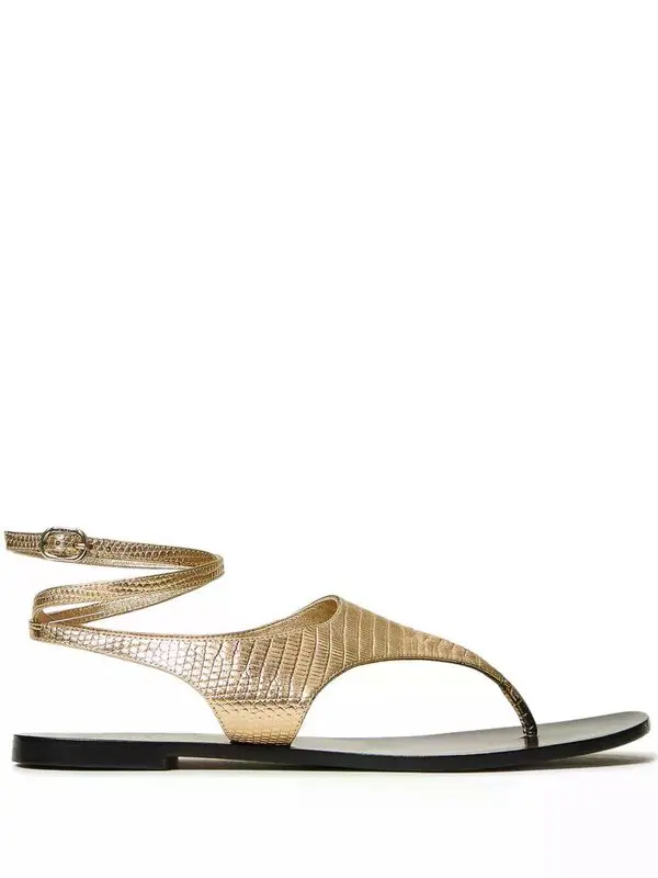 TWINSET Metallic Ankle-strap Sandals - Gold