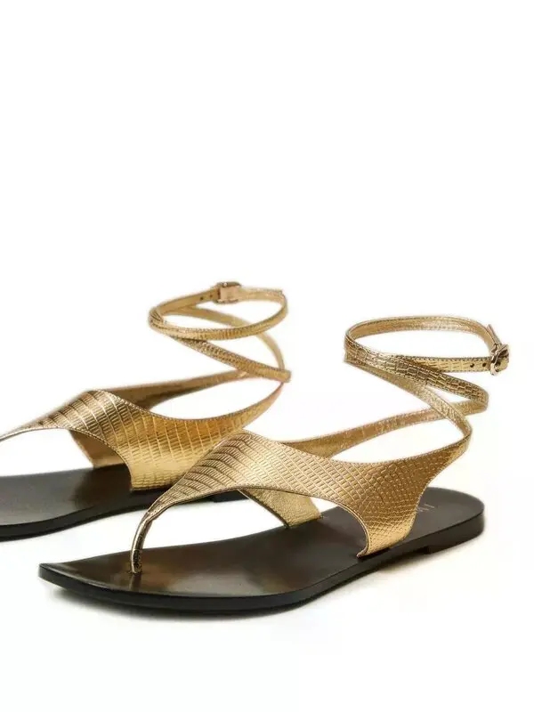 TWINSET Metallic Ankle-strap Sandals - Gold