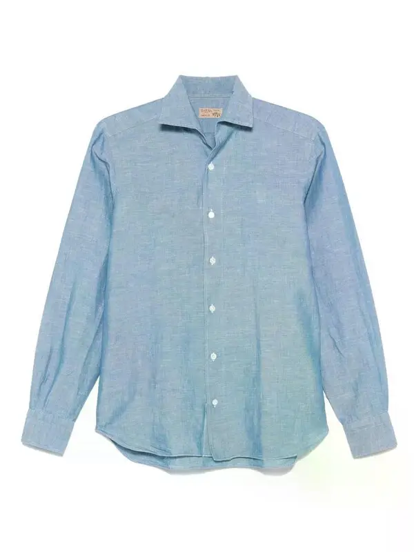 BARBA NAPOLI Slub-texture Shirt - Blue