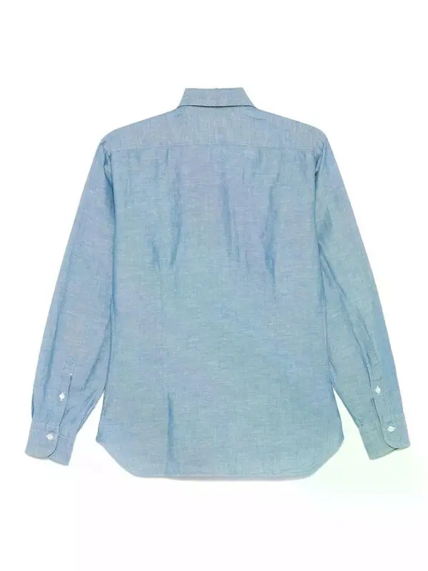 BARBA NAPOLI Slub-texture Shirt - Blue