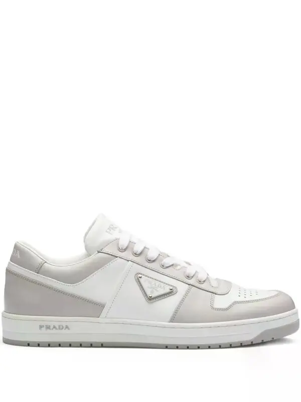 Prada Downtown Leather Sneakers - White