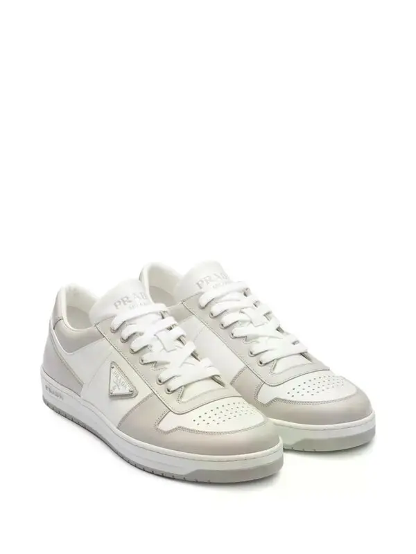 Prada Downtown Leather Sneakers - White