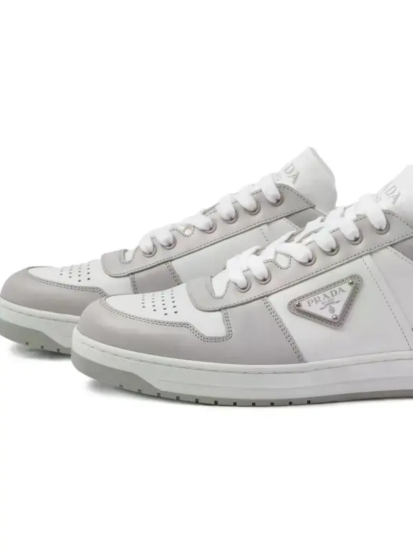 Prada Downtown Leather Sneakers - White