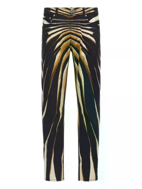 Roberto Cavalli Striped Trousers - Gold