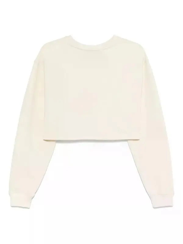 Gcds Logo Cropped Sweatshirt - Neutrals