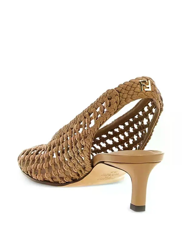 Fendi 46mm Woven Slingback Pumps