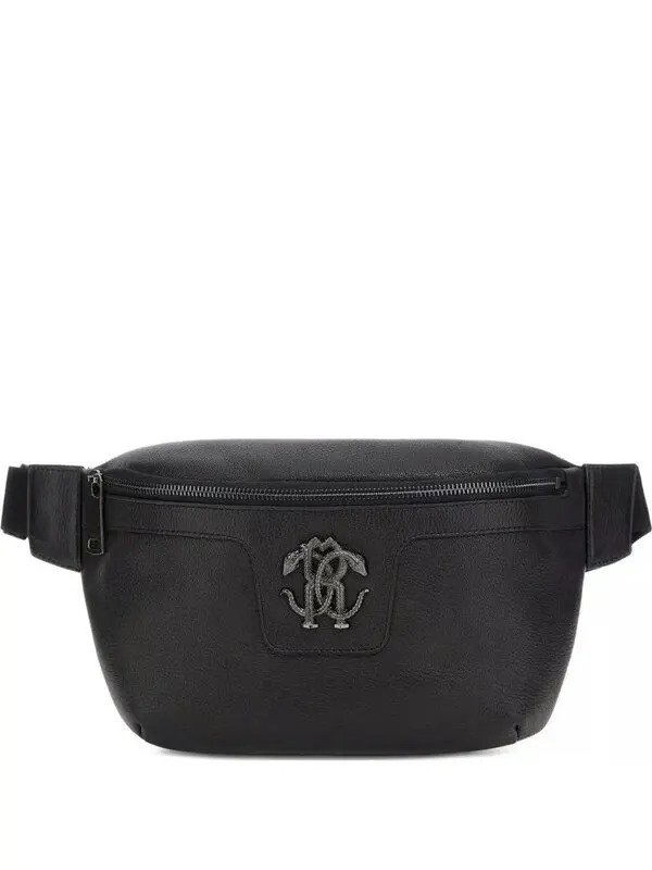 Roberto Cavalli Logo-appliqué Belt Bag - Black