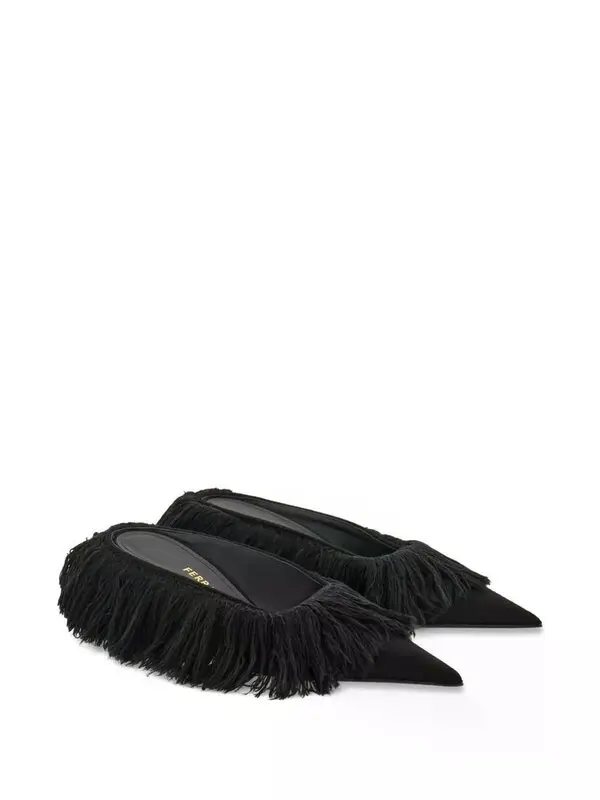 FERRAGAMO Eva Feathered Mules