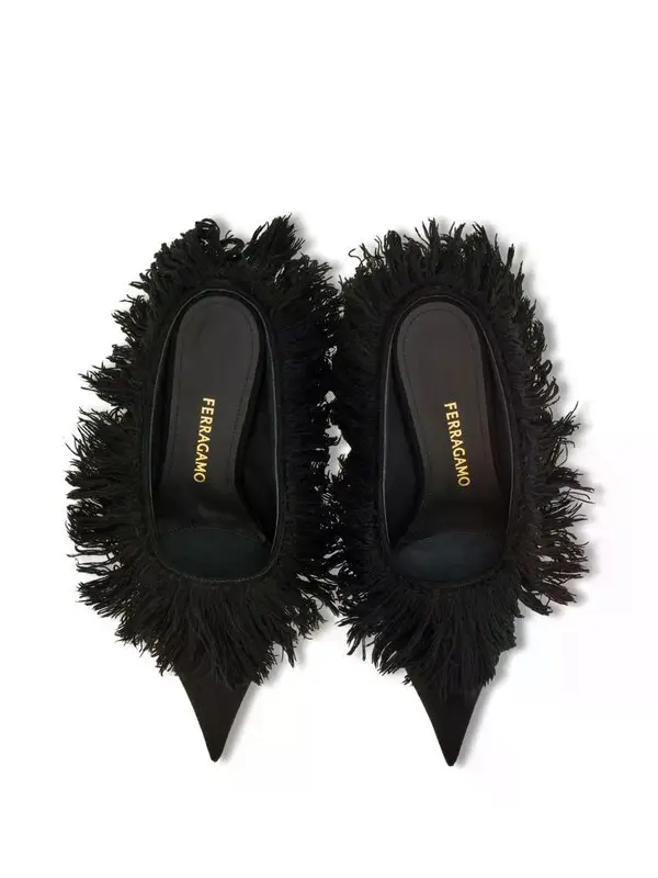 FERRAGAMO Eva Feathered Mules