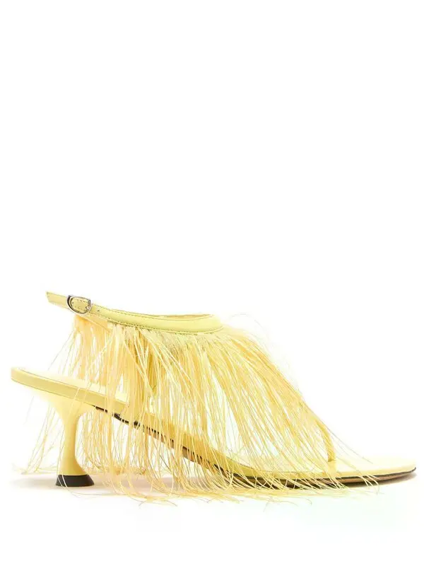Proenza Schouler 60mm Tee Thong Feather Sandals - Yellow