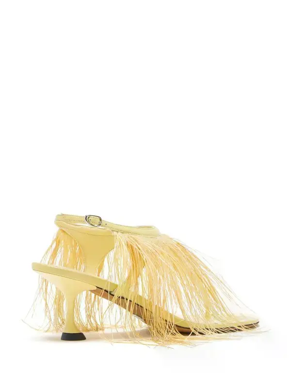 Proenza Schouler 60mm Tee Thong Feather Sandals - Yellow