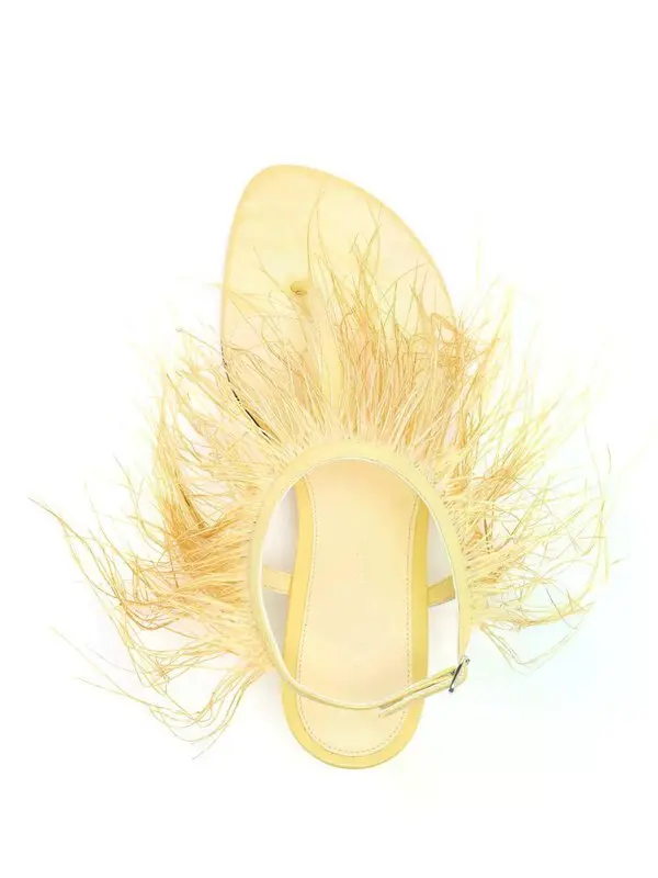 Proenza Schouler 60mm Tee Thong Feather Sandals - Yellow