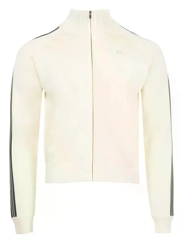 WALES BONNER Stripe-detail Zip-up Sweatshirt - Neutrals