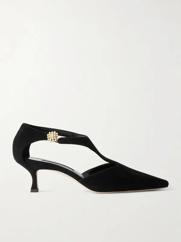 Manolo Blahnik Shufta 50 Suede Pumps