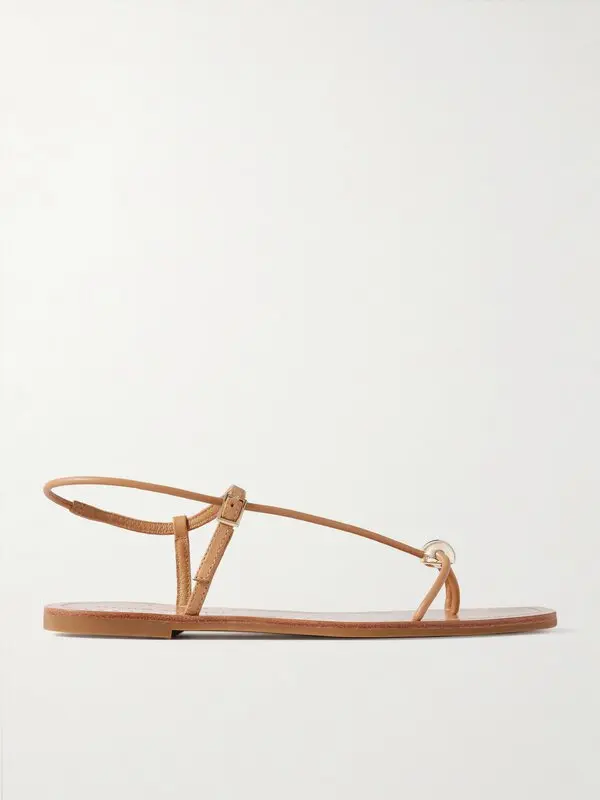LOEFFLER RANDALL Lara Embellished Leather Sandals - Brown