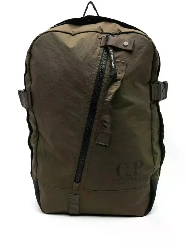 C.P. COMPANY Logo-embroidered Backpack - Green