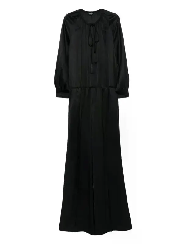 TOM FORD Gathered Long-sleeved Jumpsuit - Black