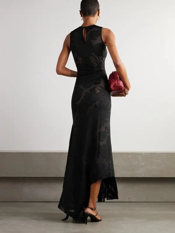 Etro Asymmetric Devoré-jersey Gown