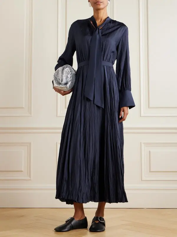 JOSEPH Lisa Crinkled Silk-habotai Maxi Dress