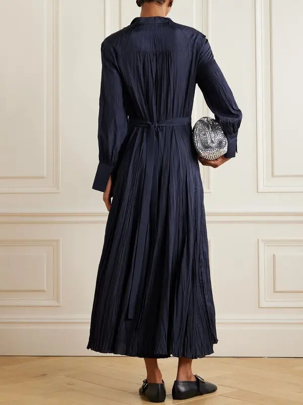 JOSEPH Lisa Crinkled Silk-habotai Maxi Dress