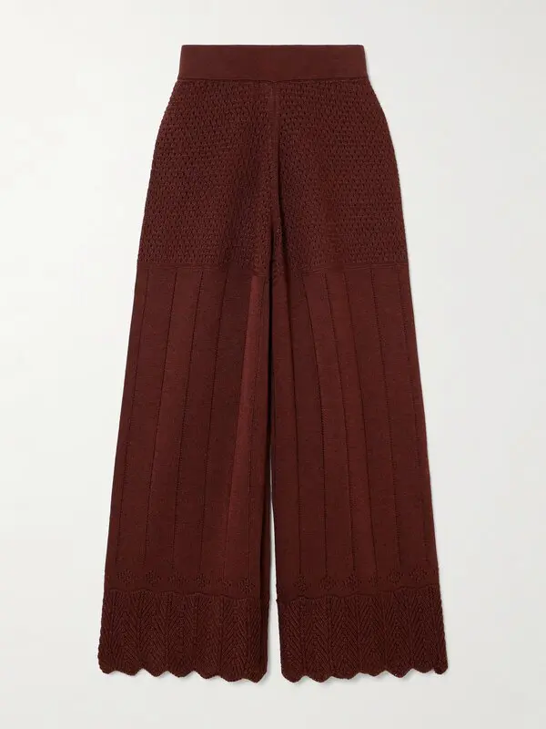 ERES Chimère Récit Open-knit Wide-leg Pants - Brown