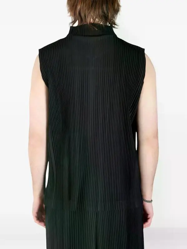 Issey Miyake Pleated Zip Vest - Black