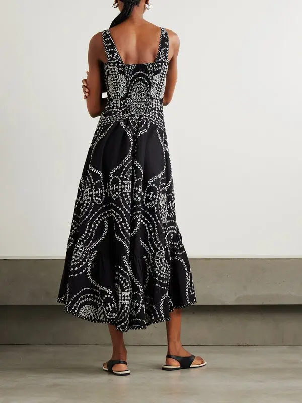 Charo Ruiz Ibiza Greba Broderie Anglaise Midi Dress