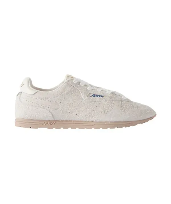 AUTRY - Windspin Leather-Trimmed Perforated Suede Sneakers