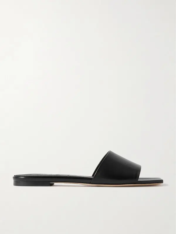 AeydĒ Anna Leather Slides - Black