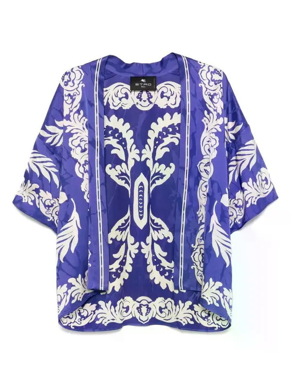 Etro Floral-print Jacket - Blue