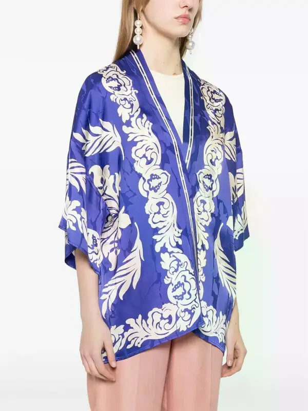 Etro Floral-print Jacket - Blue