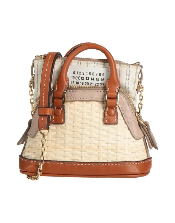 MAISON MARGIELA Mini Handbag With Metallic Straps - Grey