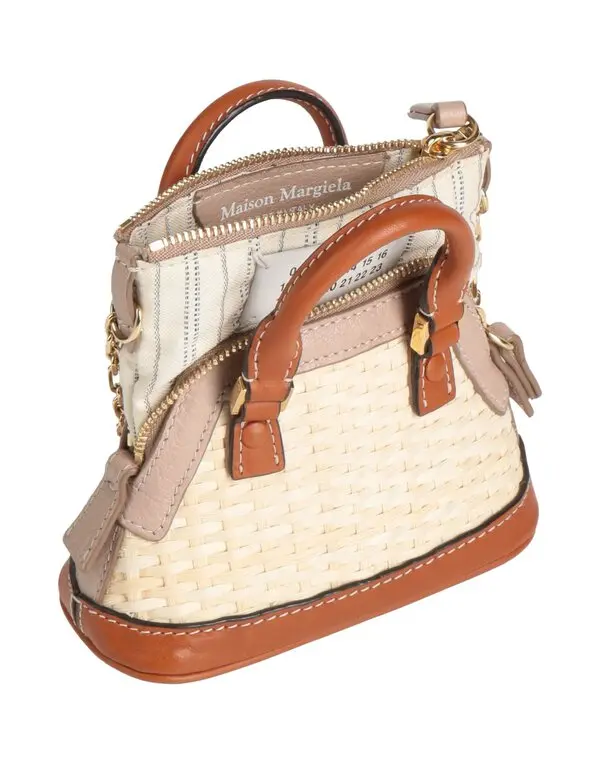 MAISON MARGIELA Mini Handbag With Metallic Straps - Grey