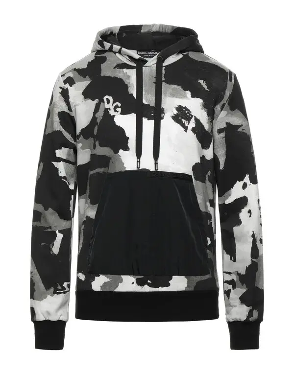 Dolce & Gabbana Camouflage Print Hooded Sweatshirt - Black