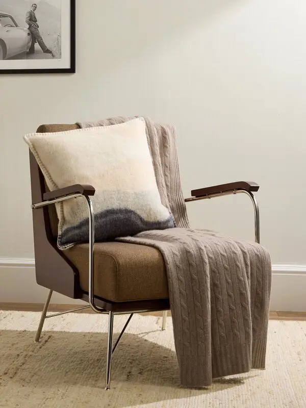 Ralph Lauren Cable-knit Cashmere Throw - Brown