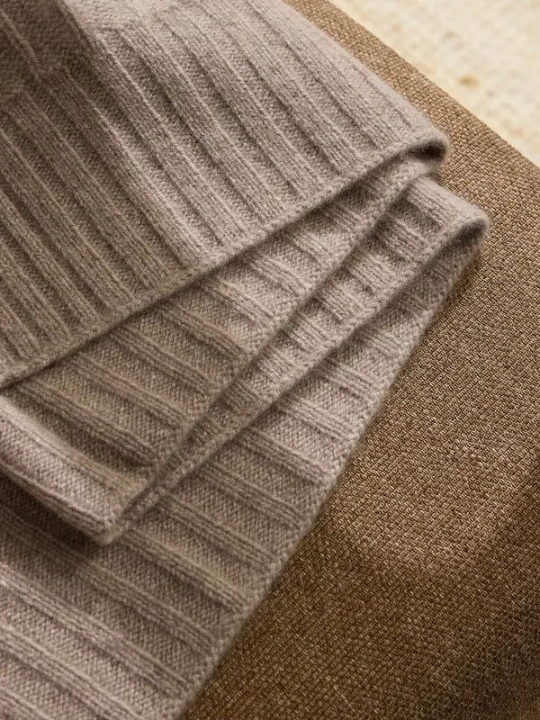 Ralph Lauren Cable-knit Cashmere Throw - Brown