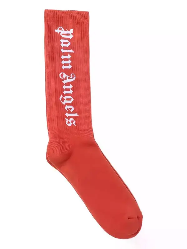 Palm Angels Logo-intarsia Socks - Pink