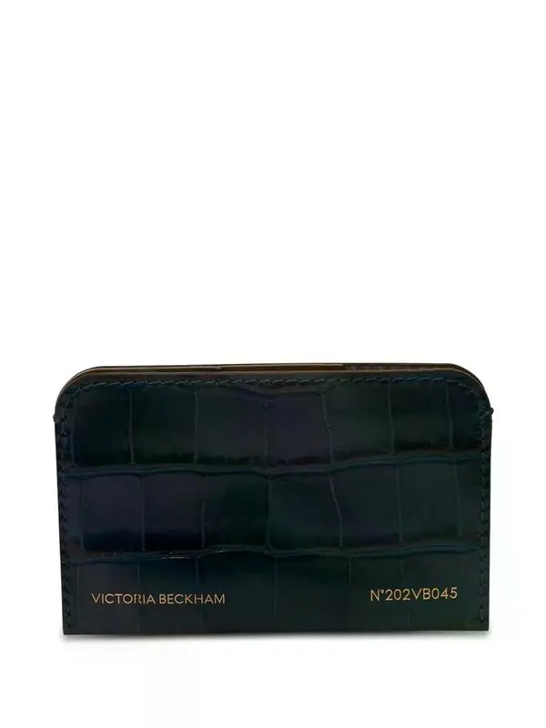 Victoria Beckham Crocodile-embossed Cardholder - Blue