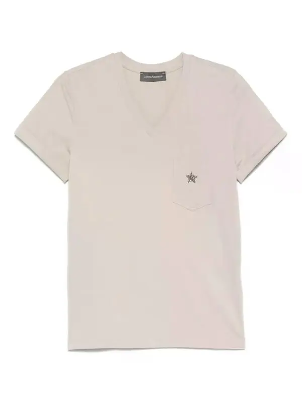 Lorena Antoniazzi Star-appliqué T-shirt - Neutrals