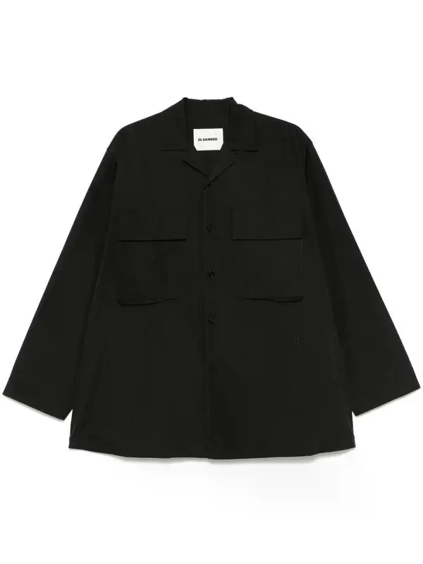 JIL SANDER Logo-embroidered Shirt - Black