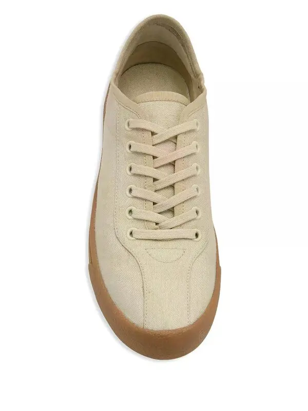 THE ROW Canvas Lace-up Sneakers - Neutrals
