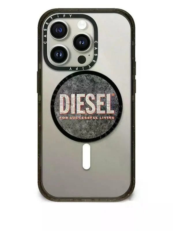DIESEL® X Casetify Logo-print Phone Grip Stand - Brown