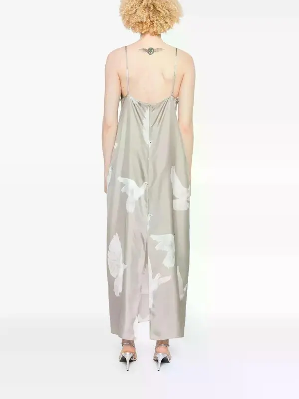 Stella McCartney Dove-print Maxi Dress - Grey