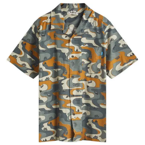 KAVU Bainbridge Camp Collar Vacation Shirt - Dream Van Glen