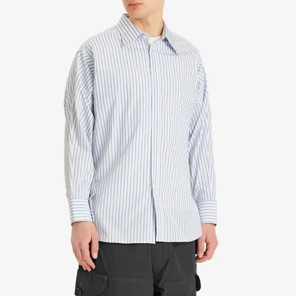 MAISON MARGIELA Long Sleeve Striped Shirt - White/grey