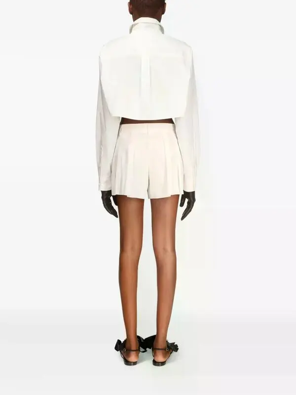 AREA Crystal-embellished Cropped Shirt