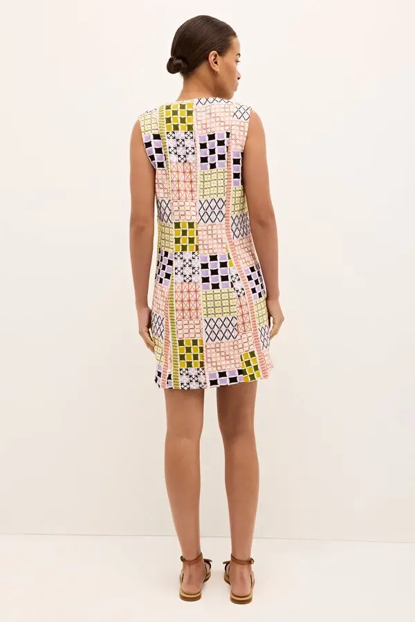 MARIE OLIVER Sabrina Geometric Embroidered Cotton Dress
