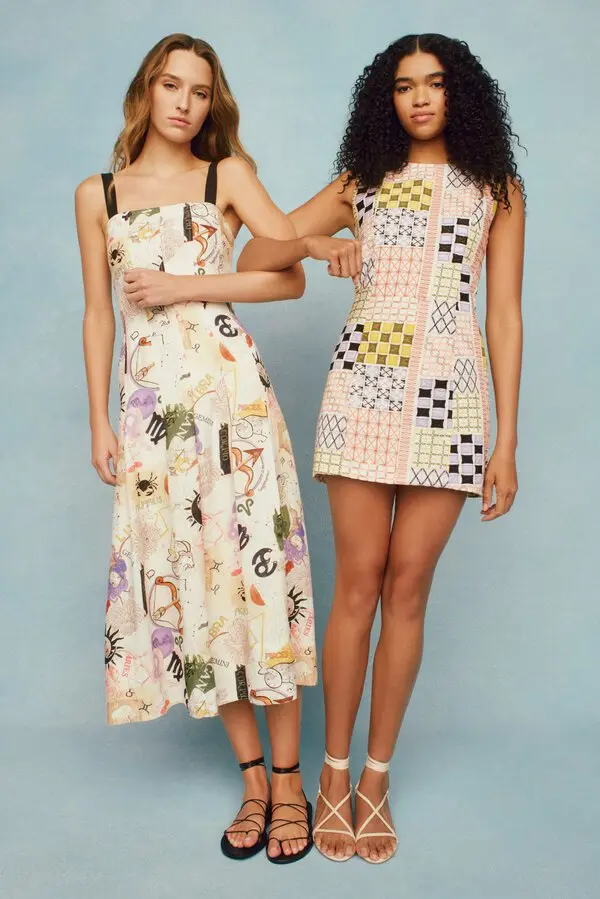 MARIE OLIVER Sabrina Geometric Embroidered Cotton Dress