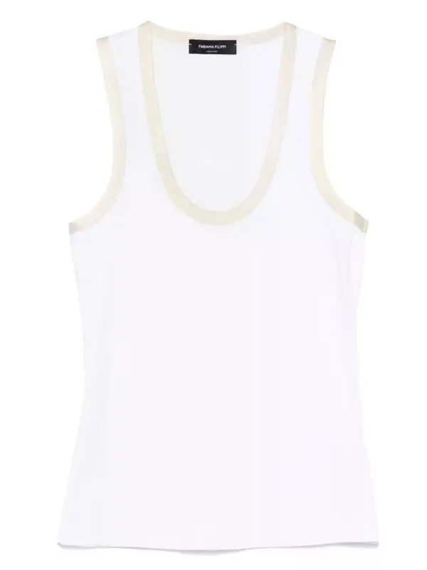 Fabiana Filippi Contrasting-border Tank Top - White