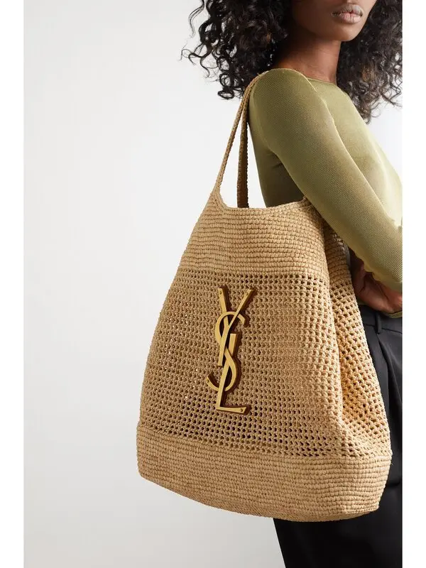 Saint Laurent Icare Maxi Raffia Tote - Neutrals